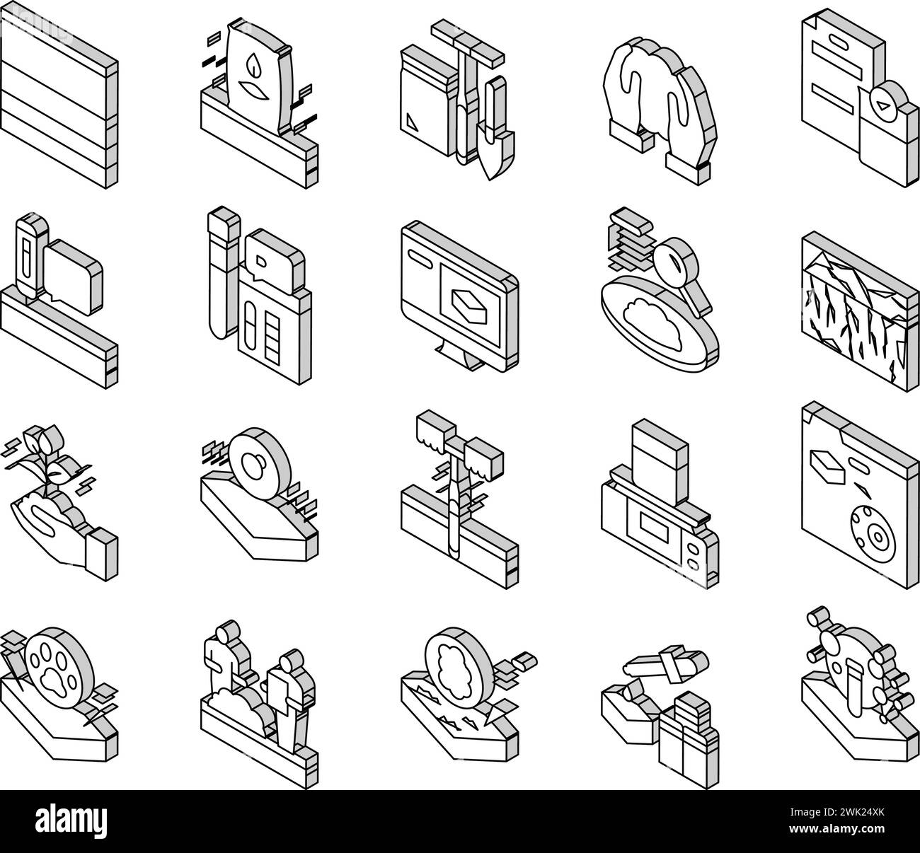 Soil Testing Nature Collection isometric icons set vector Stock Vector ...