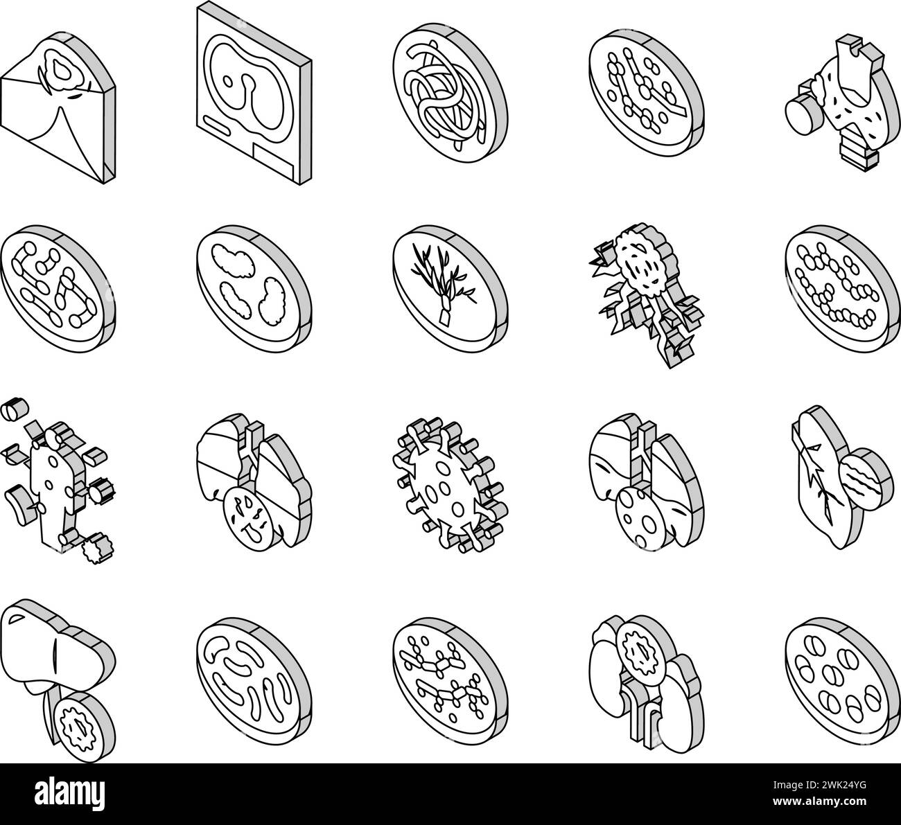 Bacteria Infection Collection isometric icons set vector Stock Vector ...