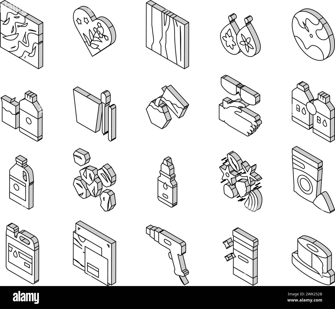 Resin Art Creation Collection Isometric Icons Set Vector Stock Vector