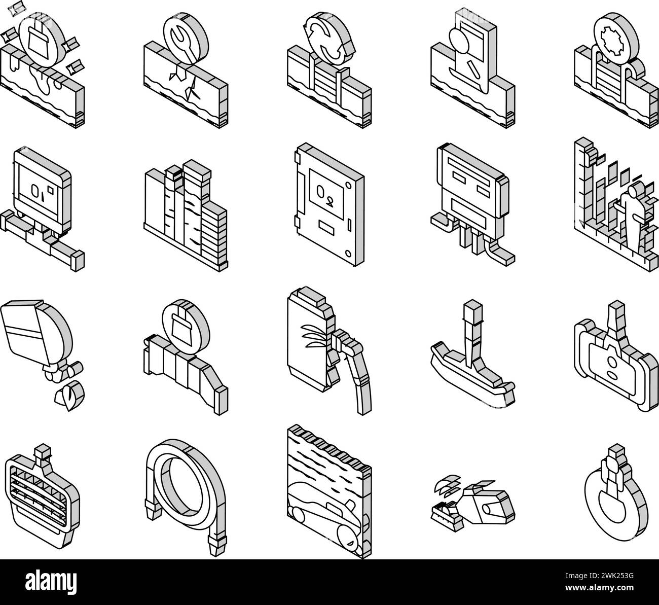 Pool Cleaning Service Collection isometric icons set vector Stock Vector Image & Art - Alamy
