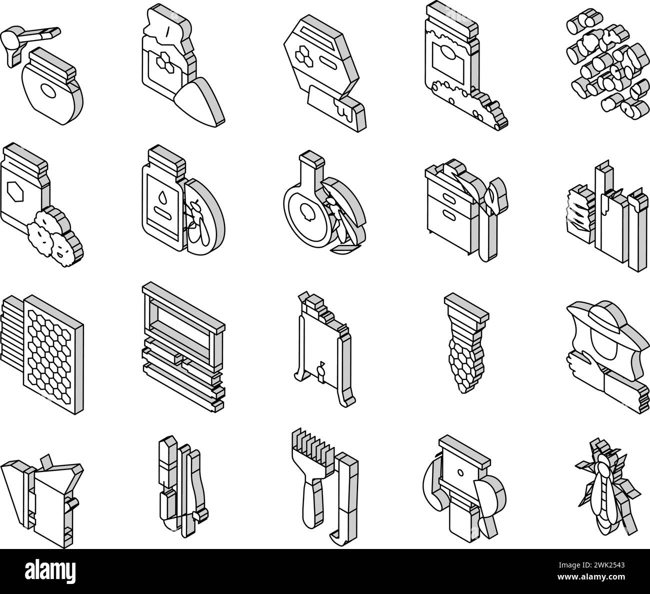 Beekeeping Profession Occupation isometric icons set vector Stock ...