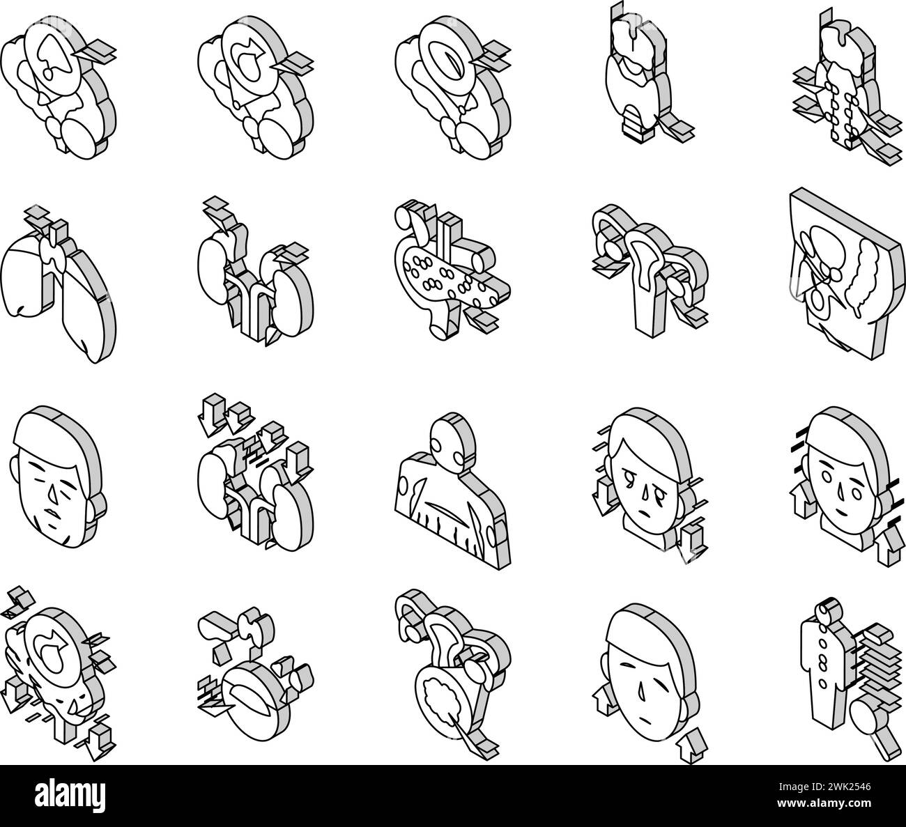 Endocrinology Medical Disease isometric icons set vector Stock Vector ...