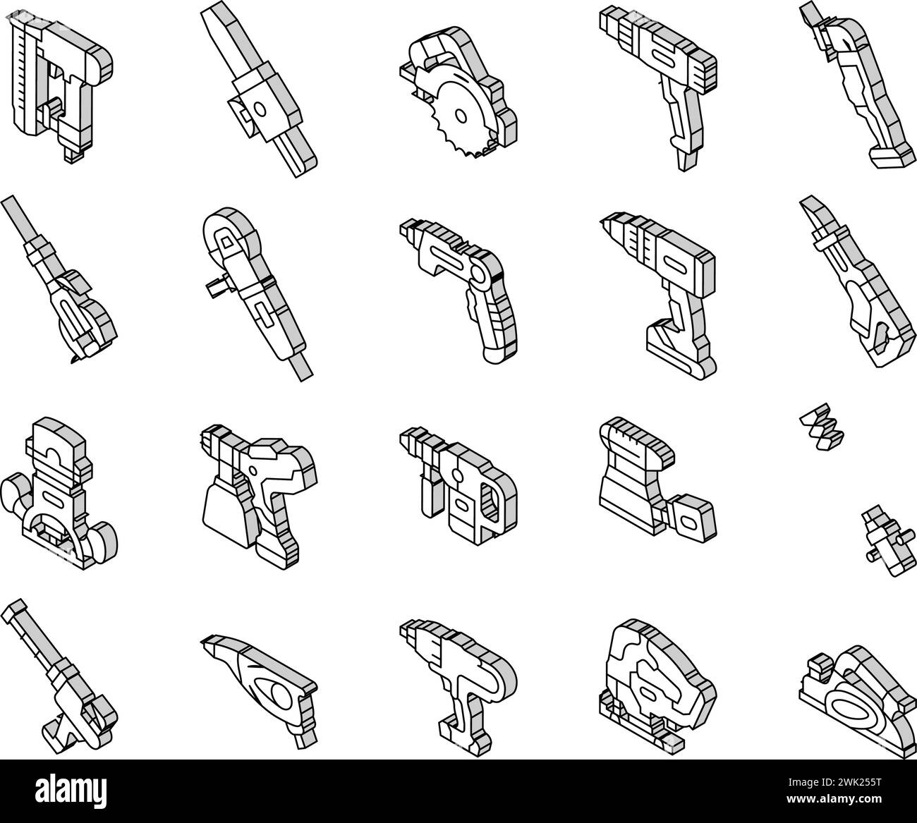 Tools For Building And Repair Isometric Icons Set Vector Stock Vector Image And Art Alamy
