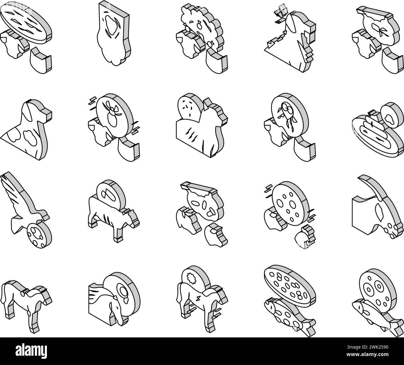 Pet Disease Ill Health Problem isometric icons set vector Stock Vector ...