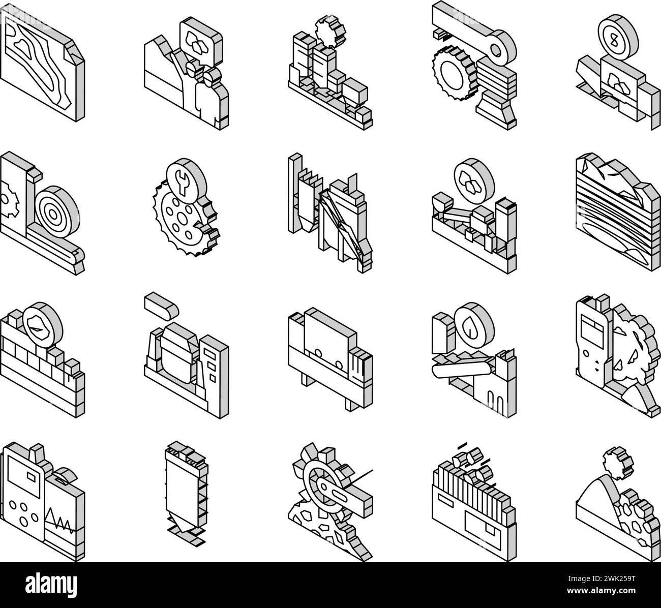 Quarry Mining Industrial Process isometric icons set vector Stock Vector Image & Art - Alamy