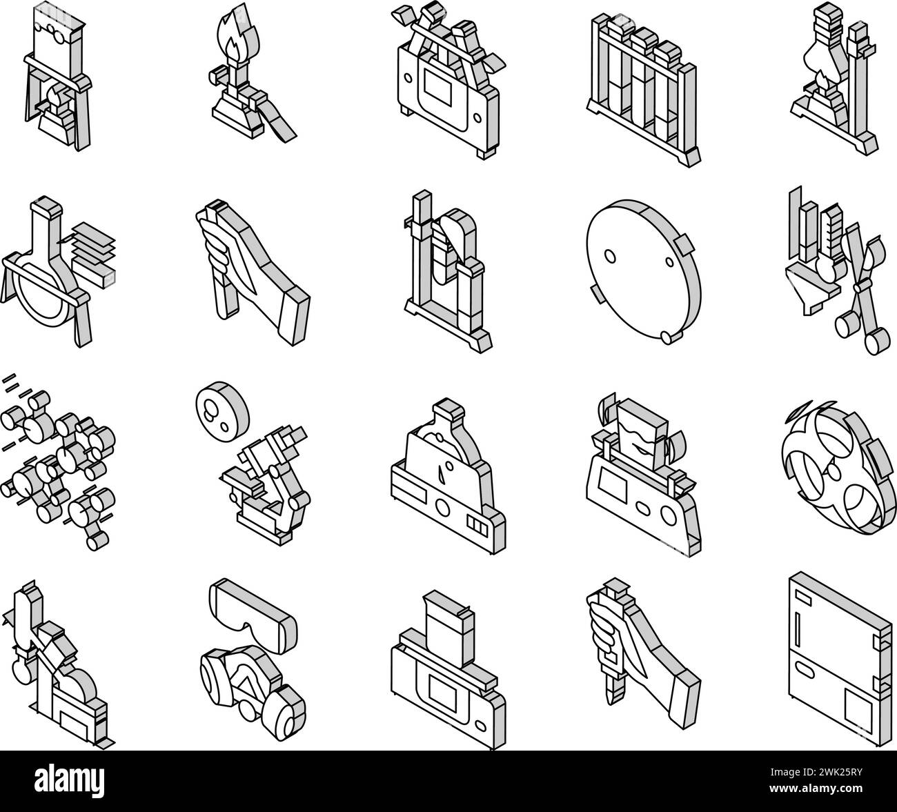 Chemistry Laboratory Collection Isometric Icons Set Vector Illustration