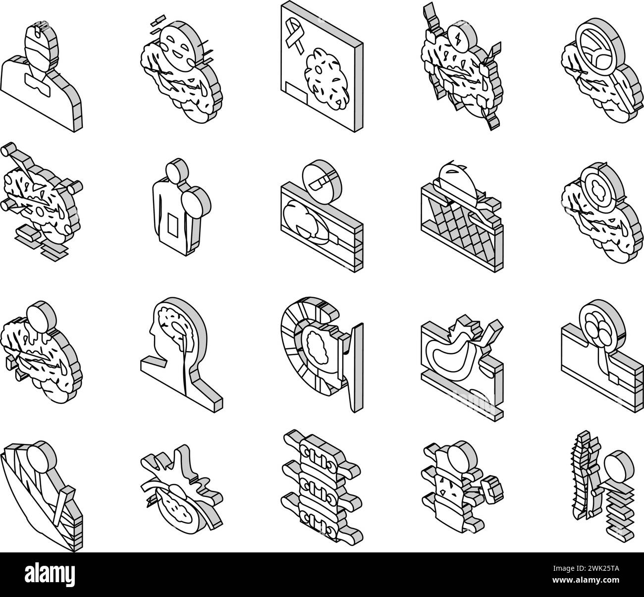 Neurosurgery Medical Treatment Isometric Icons Set Vector Stock Vector Image And Art Alamy