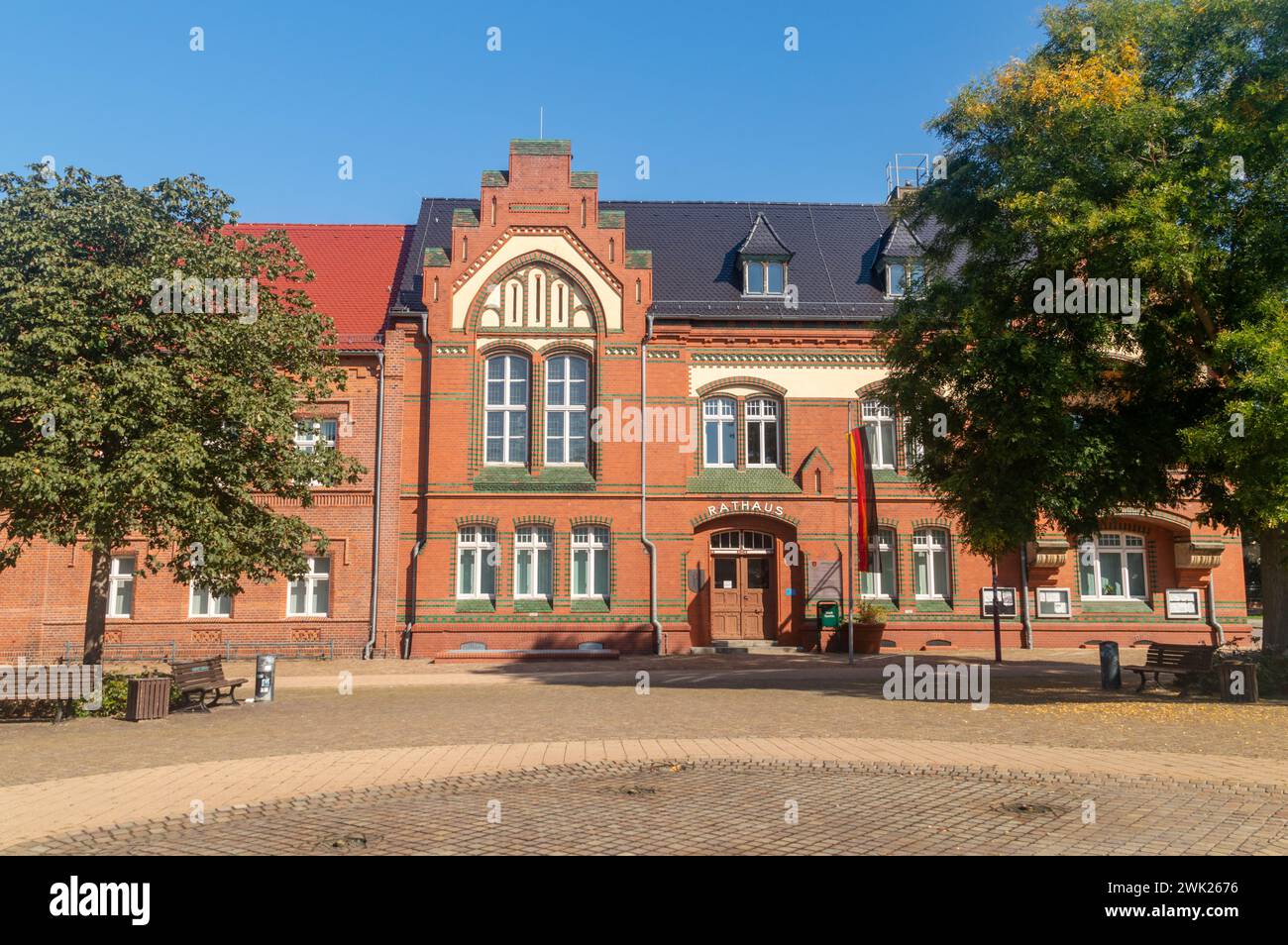 Genthin, Germany - September 9, 2023: Town hall (Rathaus) of Genthin ...