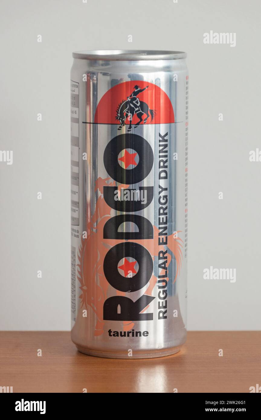 Pruszcz Gdanski, Poland - September 27, 2023: Can of Rodeo energy drink ...