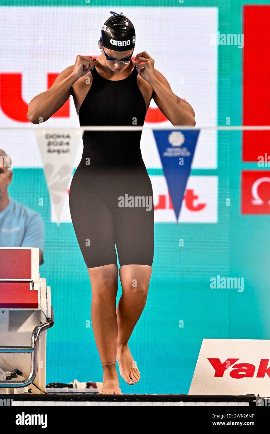 Doha, Qatar. 18th Feb, 2024. Sara Franceschi of Italy prepares to ...
