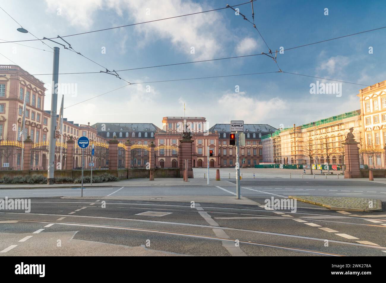 Mannheim, Germany - December 17, 2023: Mannheim’s baroque palace and the University of Mannheim ...