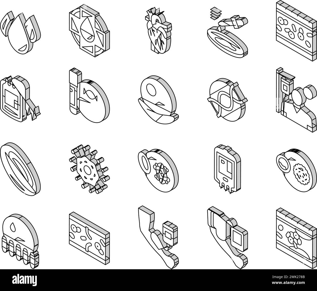Blood Pressure Measuring Gadget isometric icons set vector Stock Vector ...