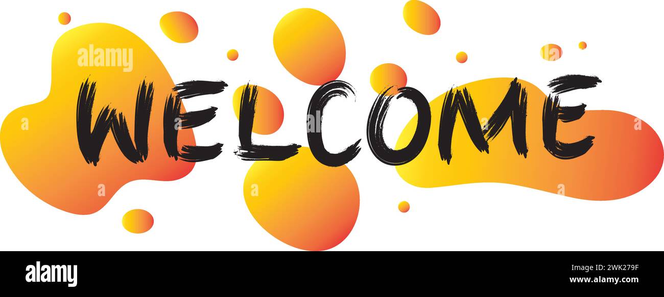 Welcome word lettering calligraphy typography in grunge style vector Stock Vector Image & Art ...