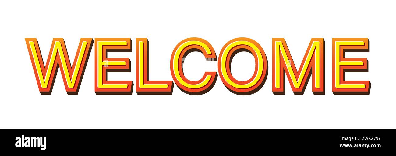 Welcome word lettering calligraphy in retro style vector Stock Vector ...