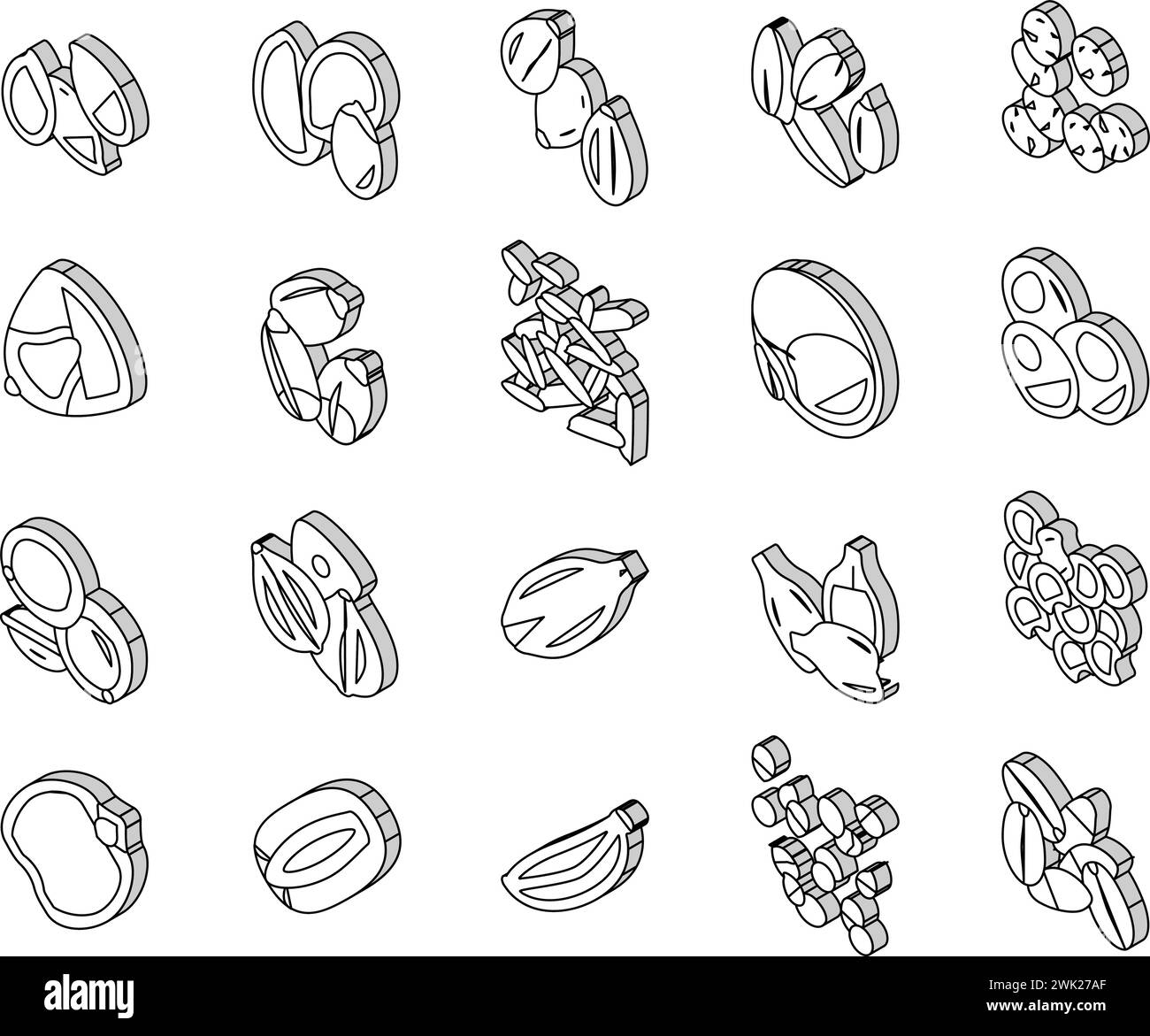 Seed Plant Agriculture Culture isometric icons set vector Stock Vector ...