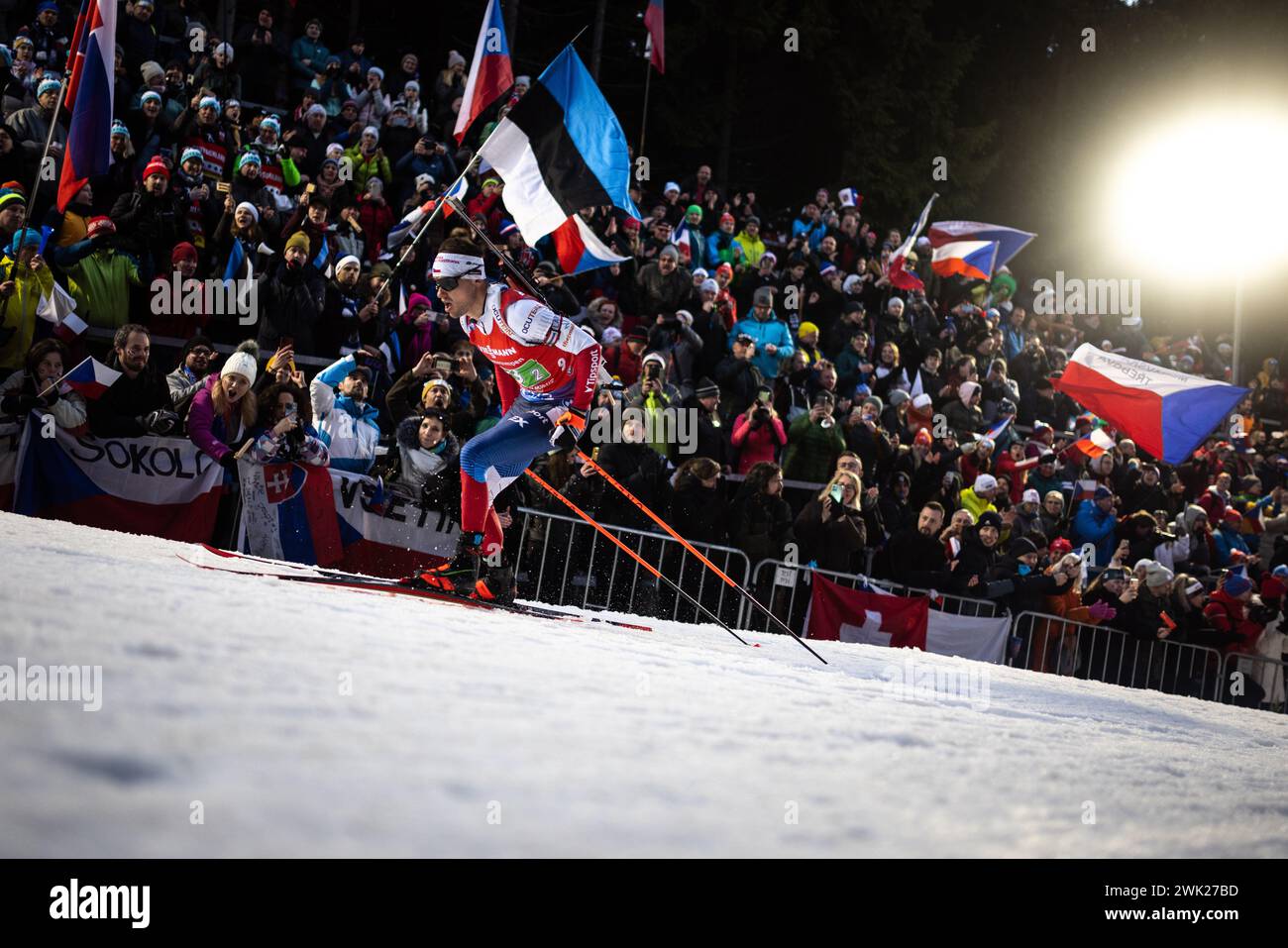 Czech Michal Krcmar in action during the Men's 4x7,5 km relay race in ...