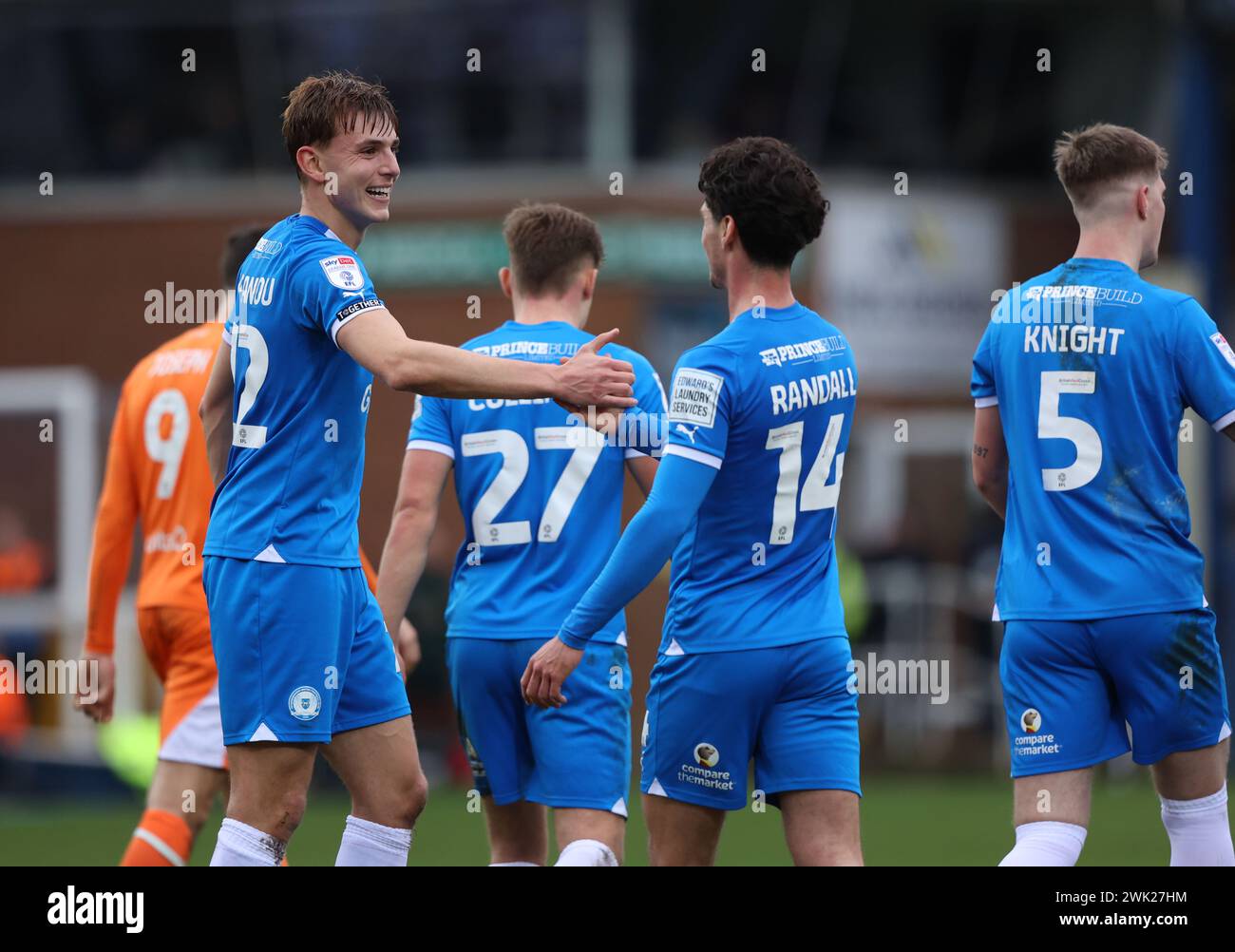 Peterborough, UK. 17th Feb, 2024. Hector Kyprianou (PU) celebrates ...