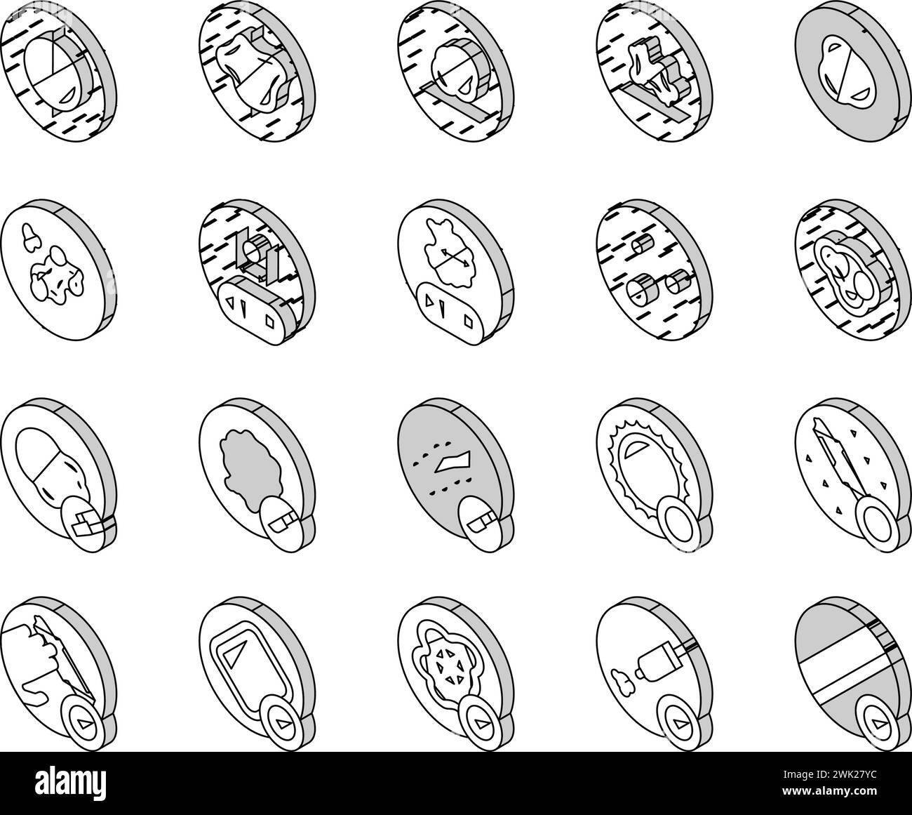 Mole Skin Problem And Disease Isometric Icons Set Vector Stock Vector