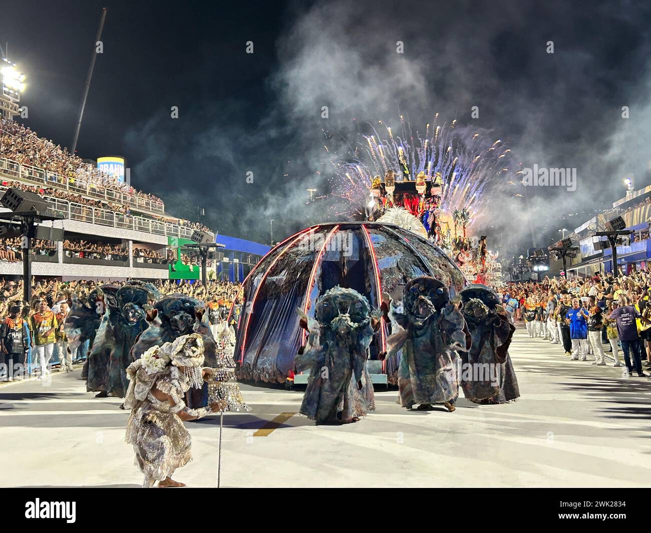 Rio De Janeiro, Brazil. 18th Feb, 2024. Performers perform at the ...