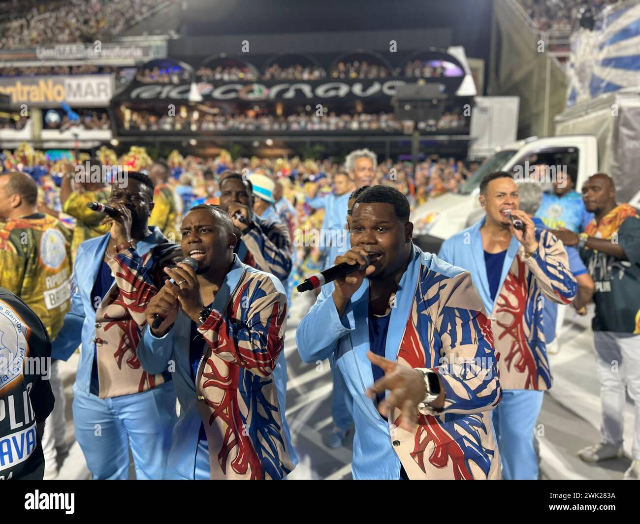Rio De Janeiro, Brazil. 18th Feb, 2024. Performers perform at the ...