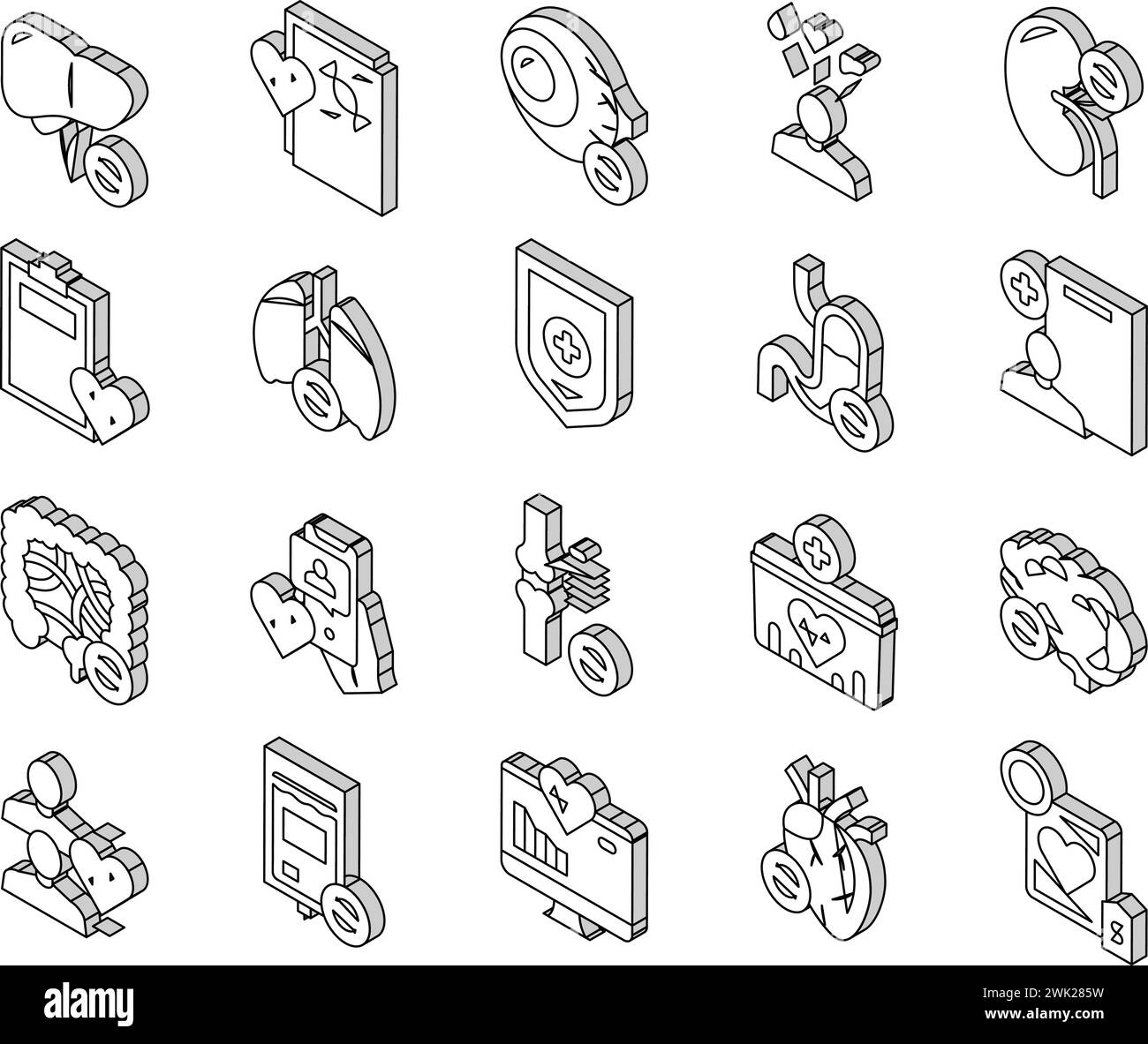 Organ Donation Medical Collection Isometric Icons Set Vector Stock