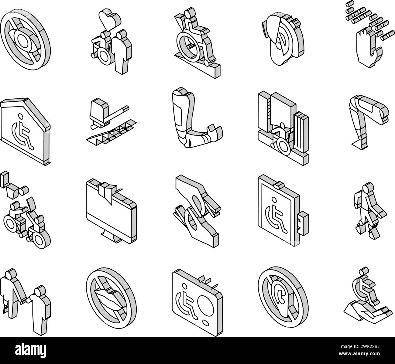Disability Technology Collection isometric icons set vector Stock Vector Image & Art - Alamy