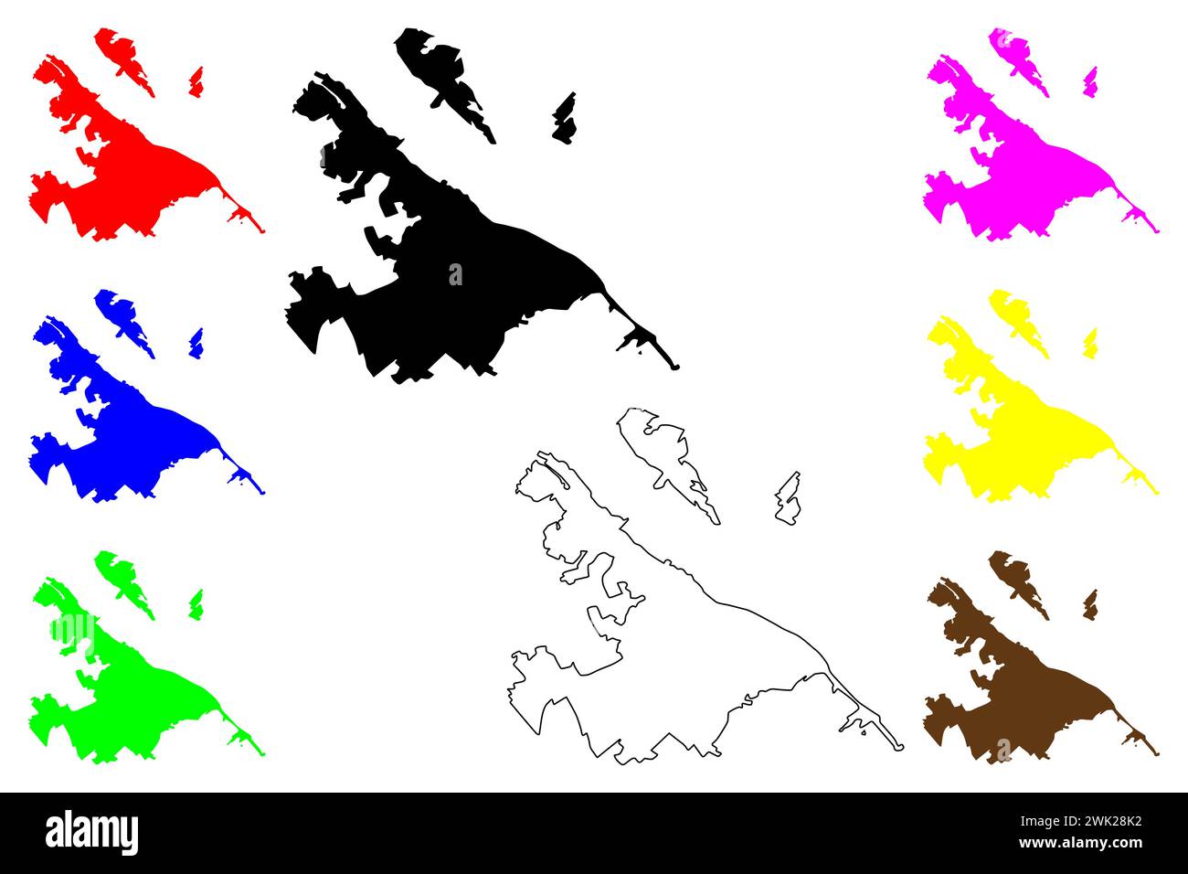 Mazyr city (Republic of Belarus) map vector illustration, scribble ...