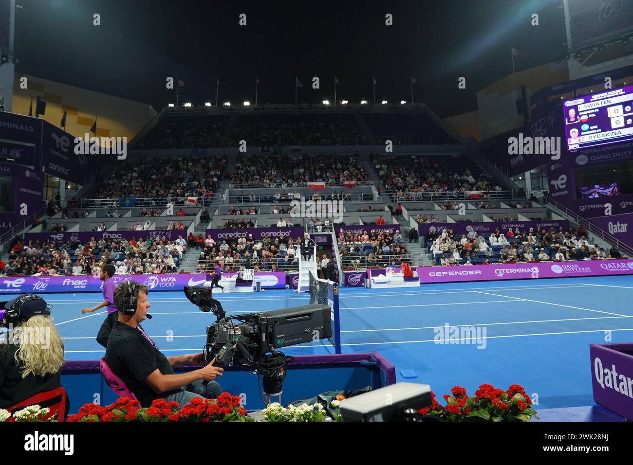 Some moments from the final of the Qatar TotalEnergies Open 2024 played ...
