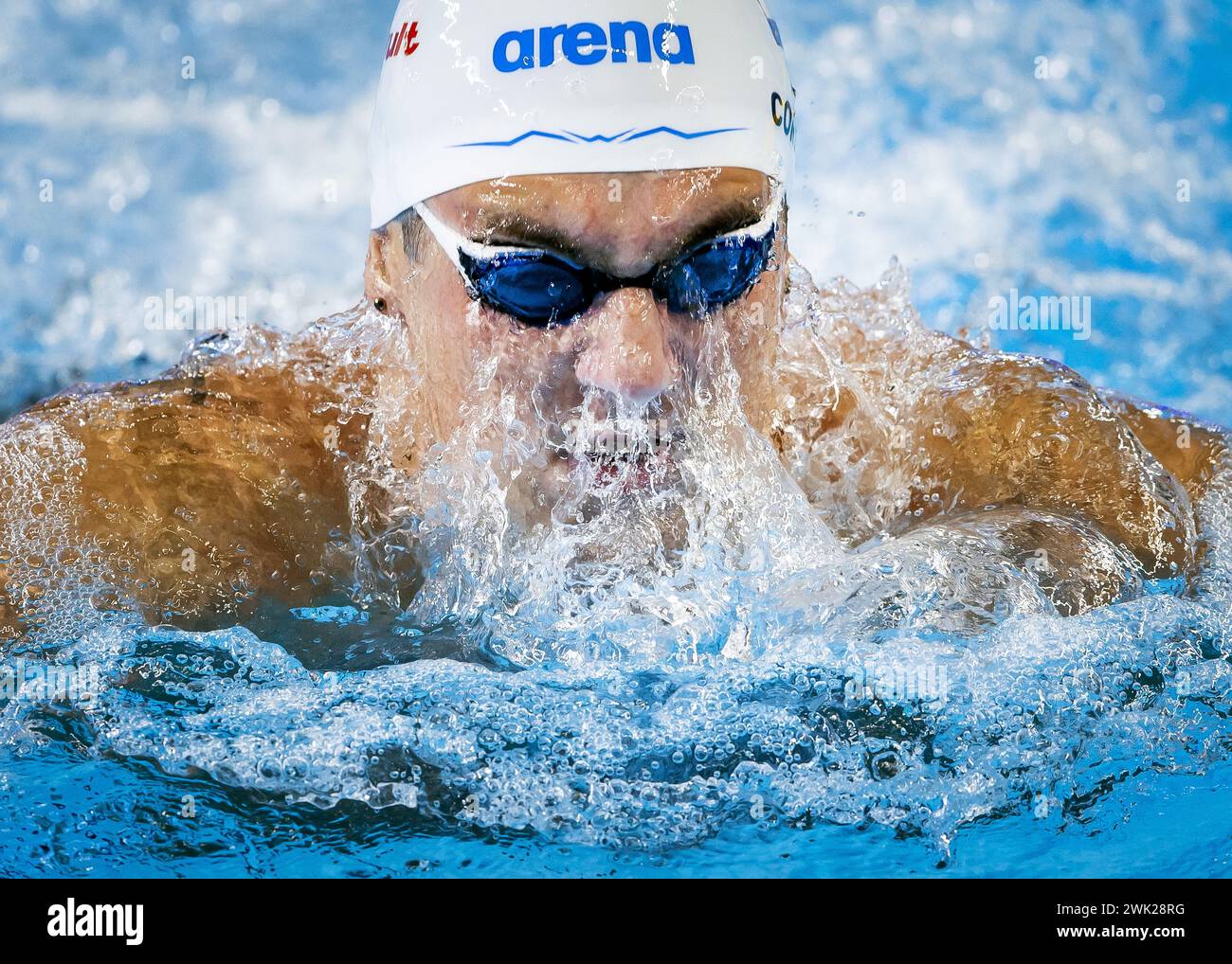 DOHA - Caspar Corbeau in action in the men's 4 x 100 medley during the ...
