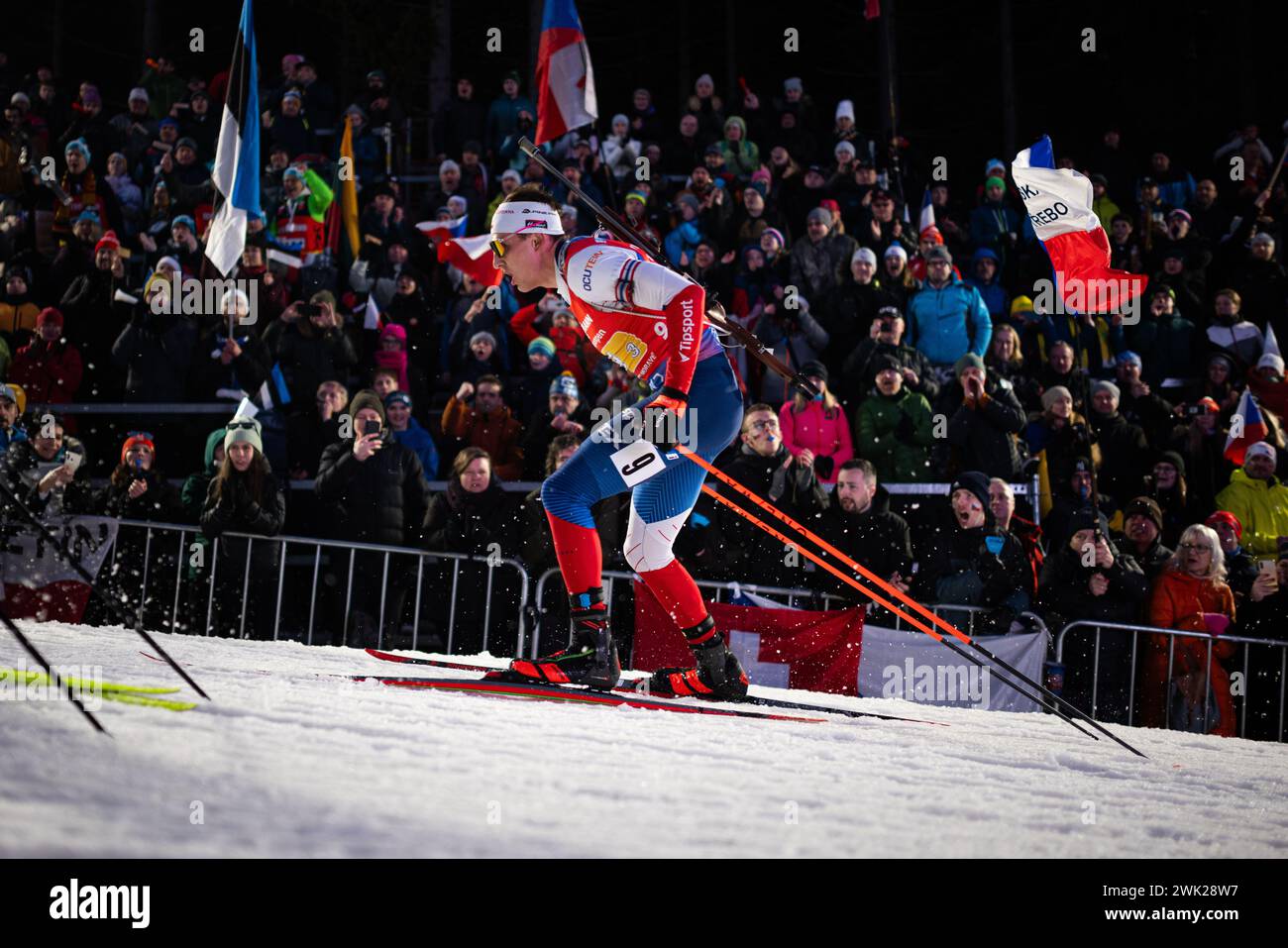 Czech Jonas Marecek in action during the Men's 4x7,5 km relay race in ...