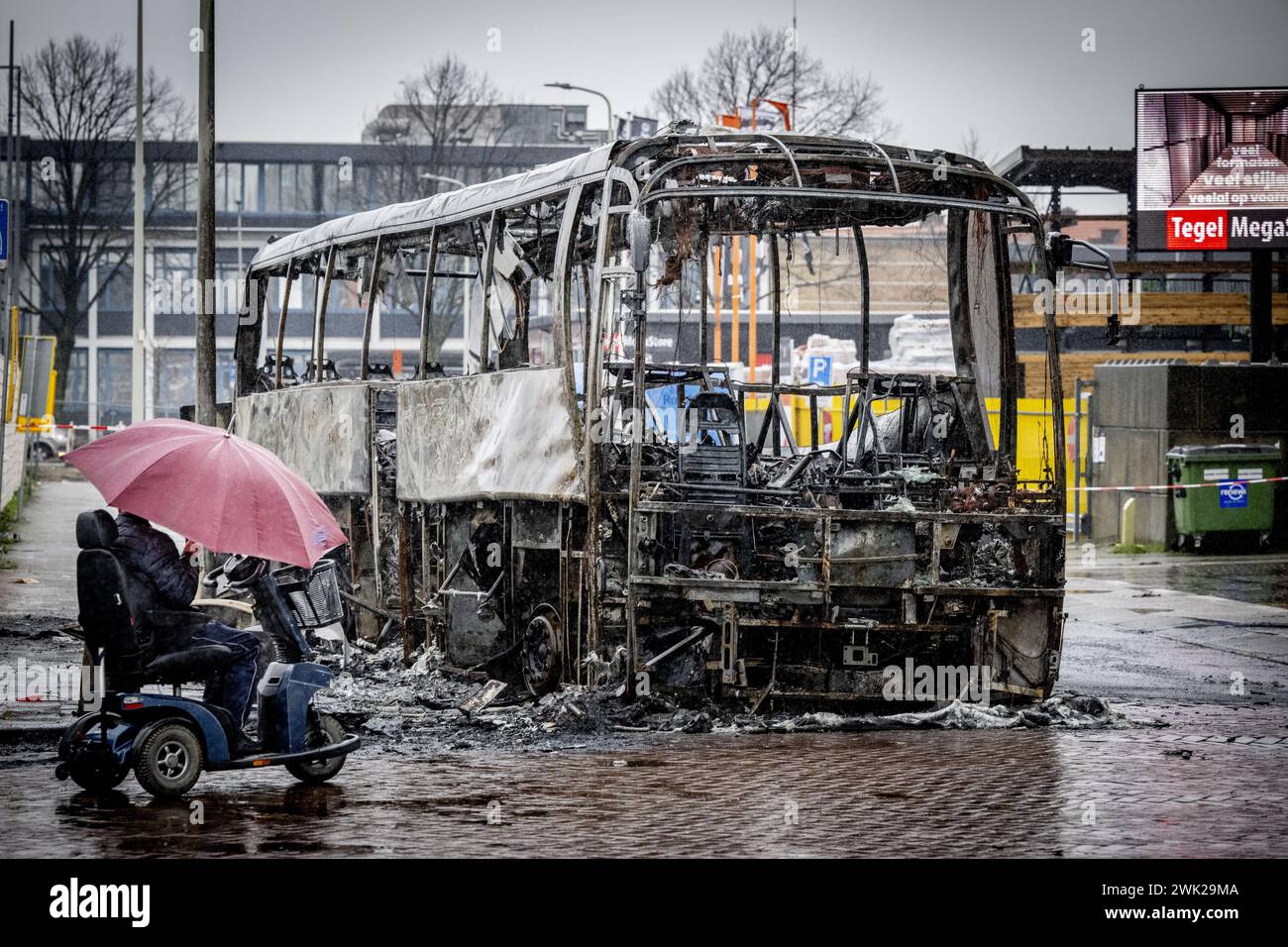 The Hague, Netherlands. 18th Feb 2024. THE HAGUE - Damage and burned ...