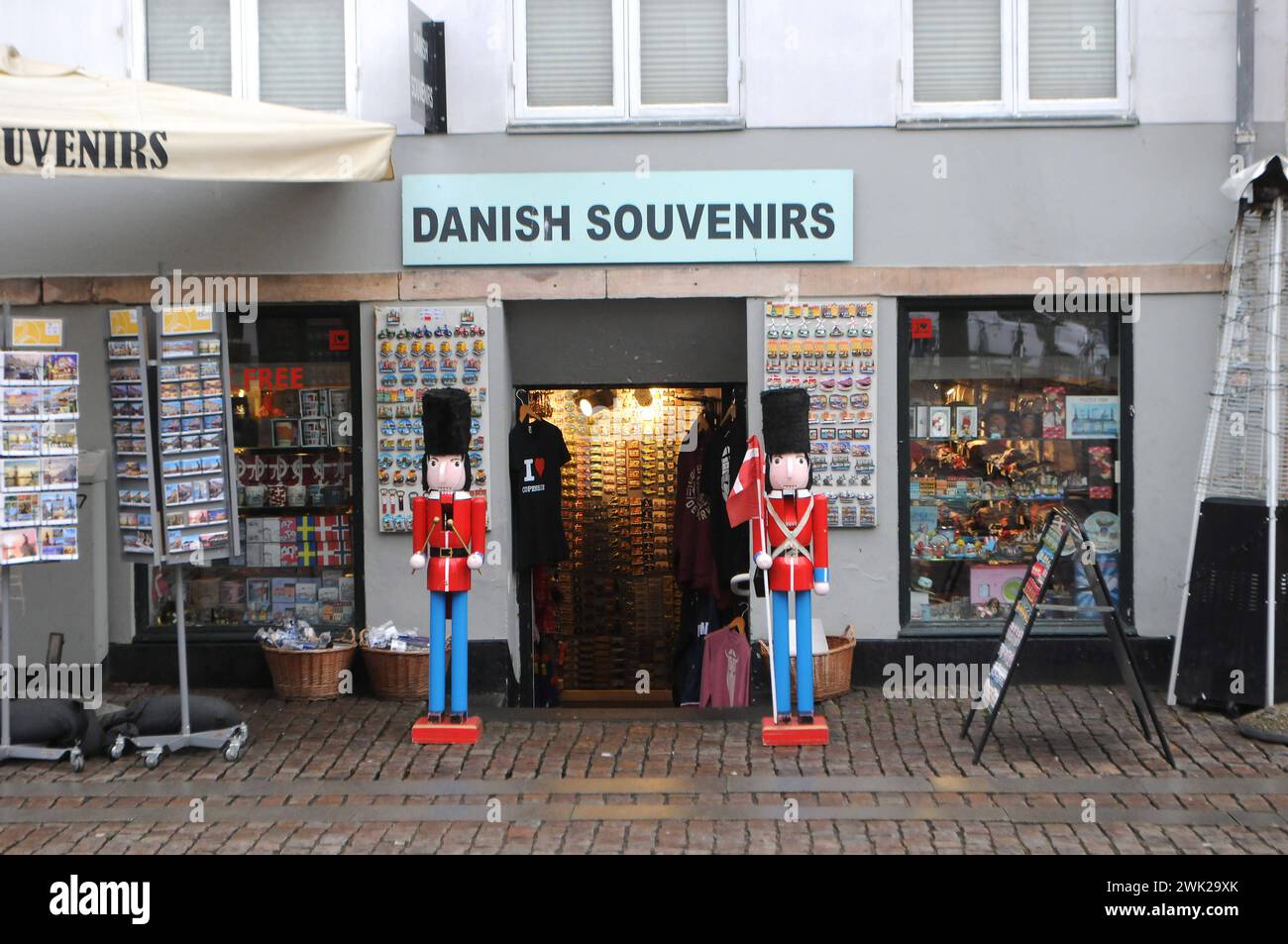 Copenhagen, Denmark /16 February 2024/. Danish souvenirs shop in danish ...