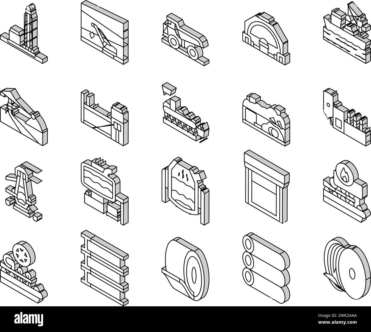 steel production industry metal isometric icons set vector Stock Vector ...