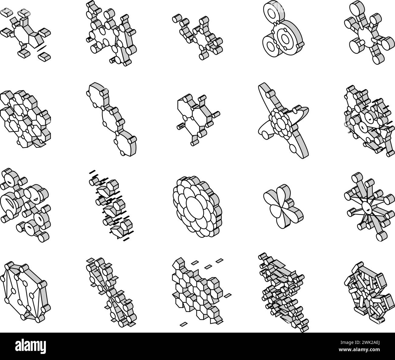 molecular science chemistry atom isometric icons set vector Stock Vector Image & Art - Alamy