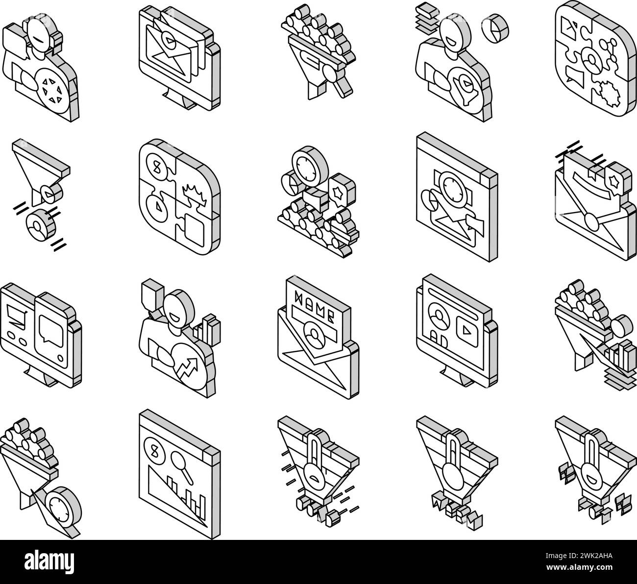 Lead marketing generation isometric Stock Vector Images - Alamy