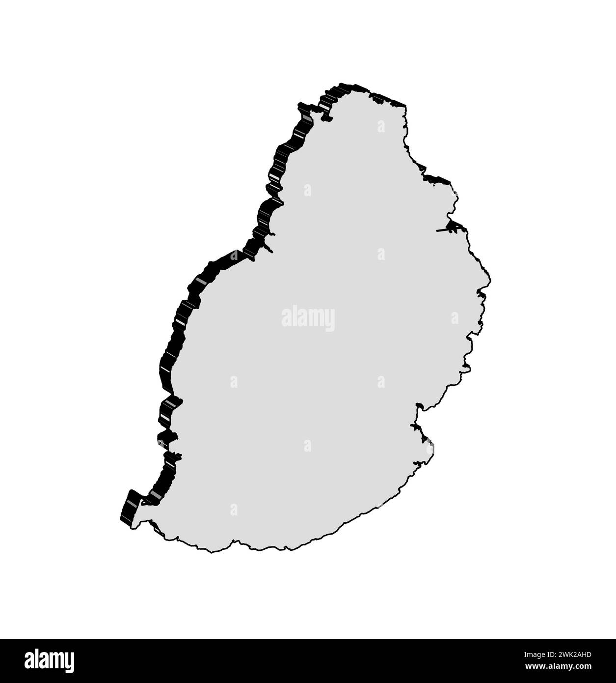 Mauritius map vector illustration Cut Out Stock Images & Pictures - Alamy
