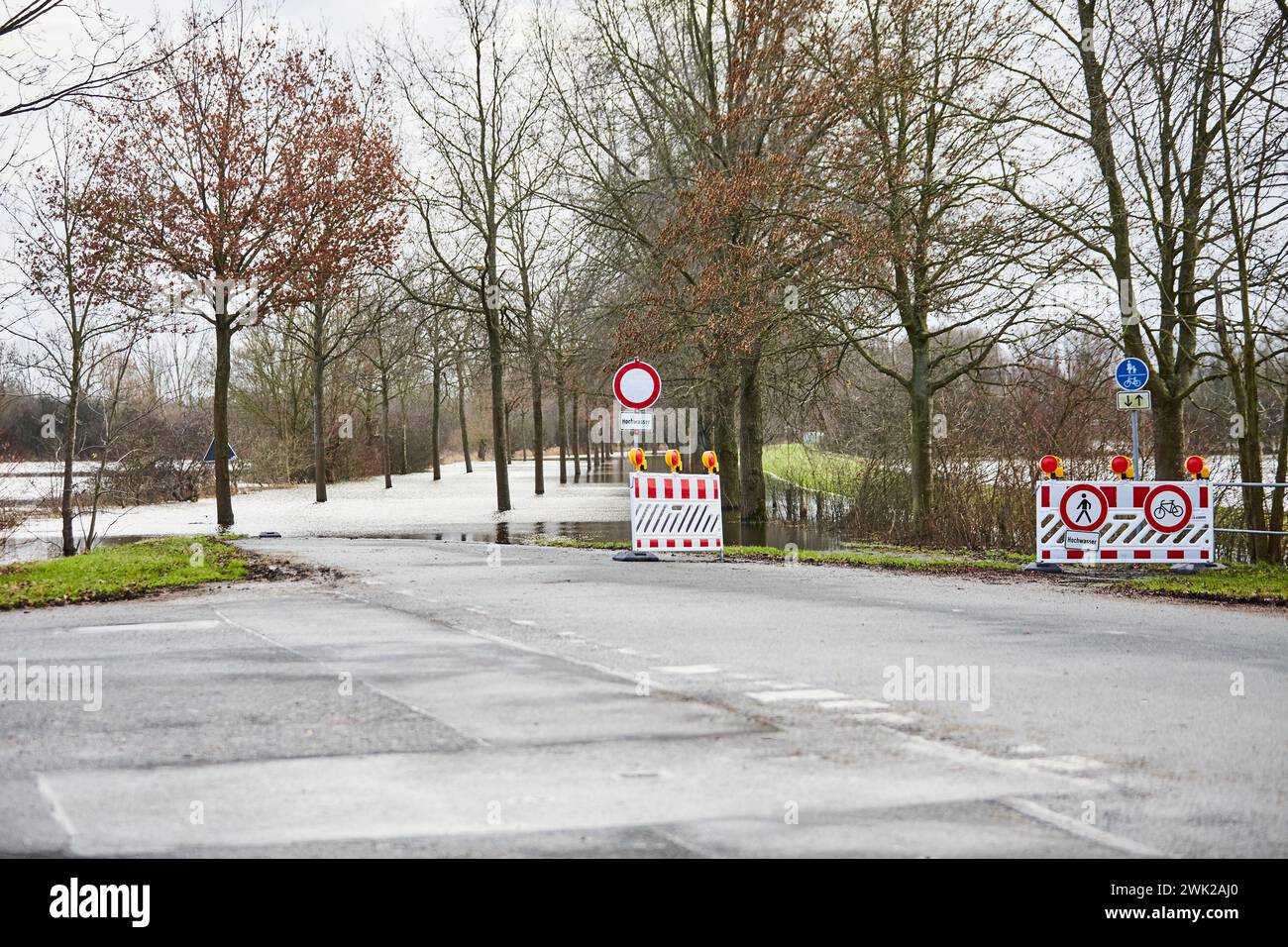 Hochwasser in Lippstadt und Umgebung, Überschwemmung der Lippewiesen ...