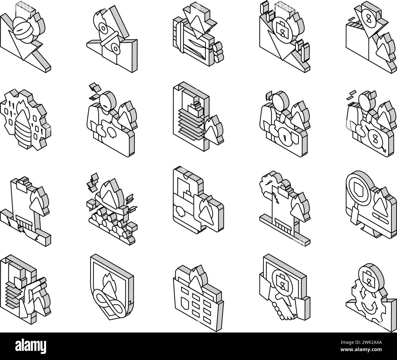 crisis management risk strategy isometric icons set vector Stock Vector ... crisis management risk strategy isometric icons set vector Stock Vector ...