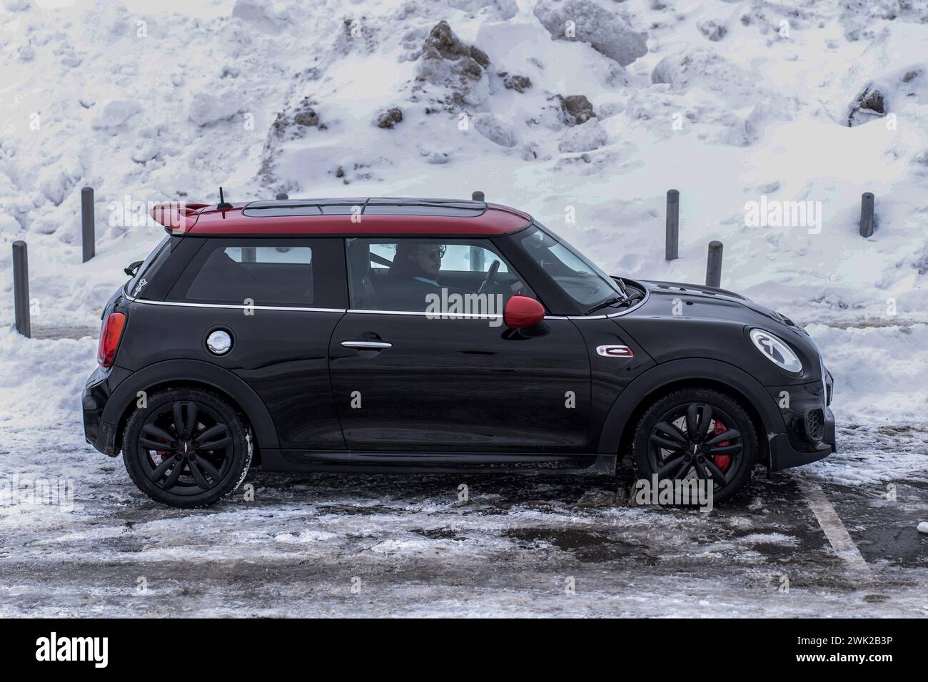 Odintsovo, Russia. 17th Feb, 2024. A Mini Cooper car of one of the ...