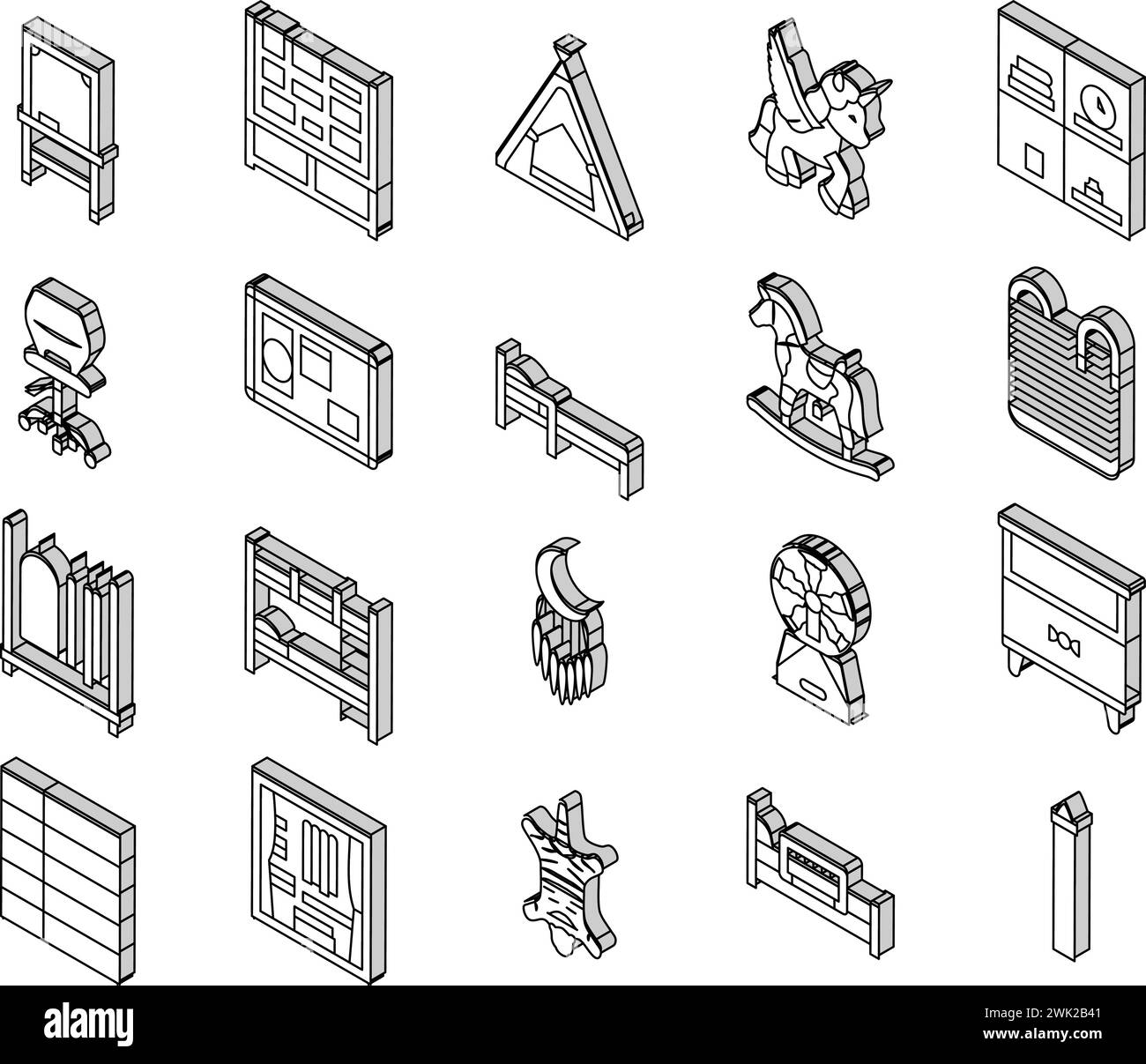 kid bedroom room interior isometric icons set vector Stock Vector Image ... kid bedroom room interior isometric icons set vector Stock Vector Image ...