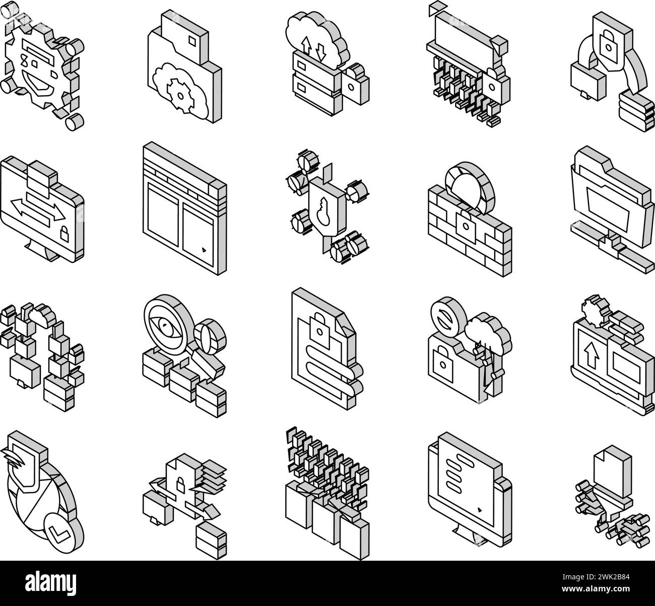 Ssh, Sftp File Transfer Protocol isometric icons set vector Stock ... Ssh, Sftp File Transfer Protocol isometric icons set vector Stock ...