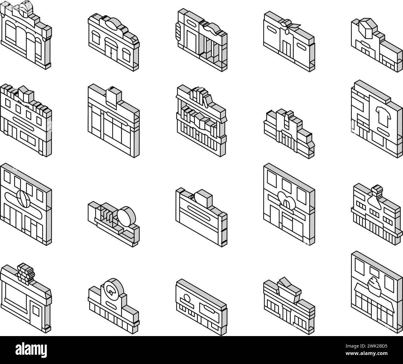 Isometric vector supermarket grocery Black and White Stock Photos ...