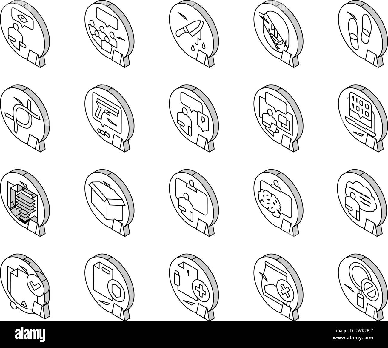 evidence crime police scene board isometric icons set vector Stock ...