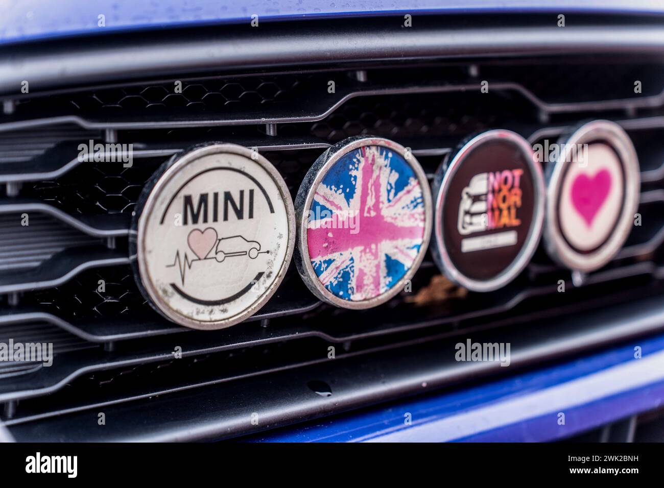 Odintsovo, Russia. 17th Feb, 2024. Branded nameplates on the radiator ...