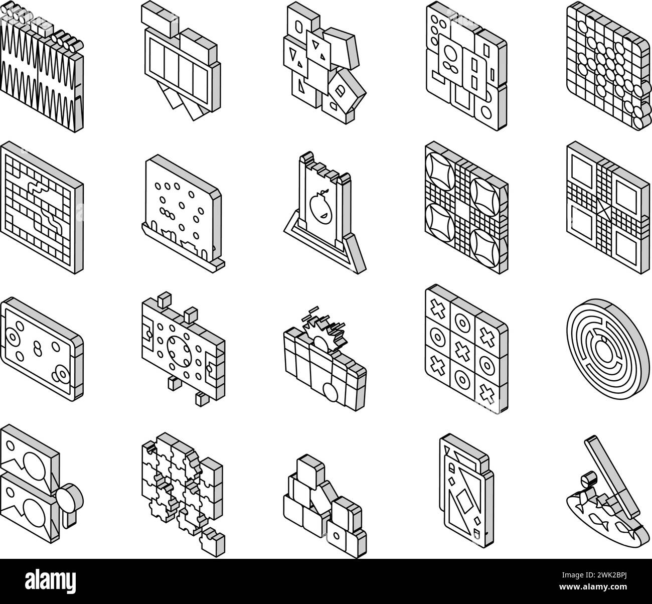Game Table Play Board Isometric Icons Set Vector Stock Vector Image