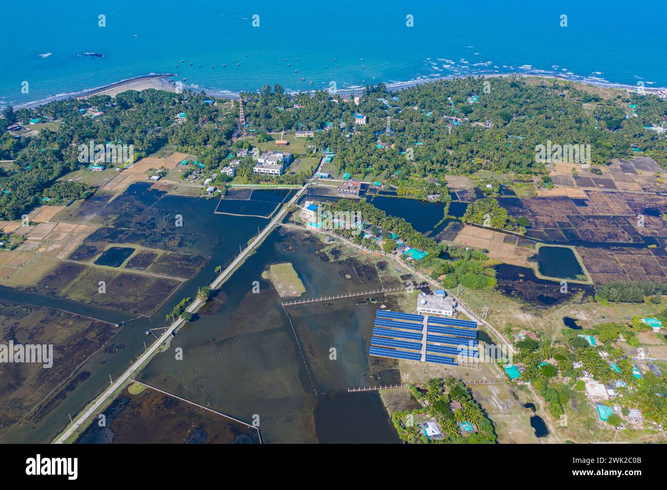 Aerial view of the Saint Martin's Island, locally known as Narikel ...