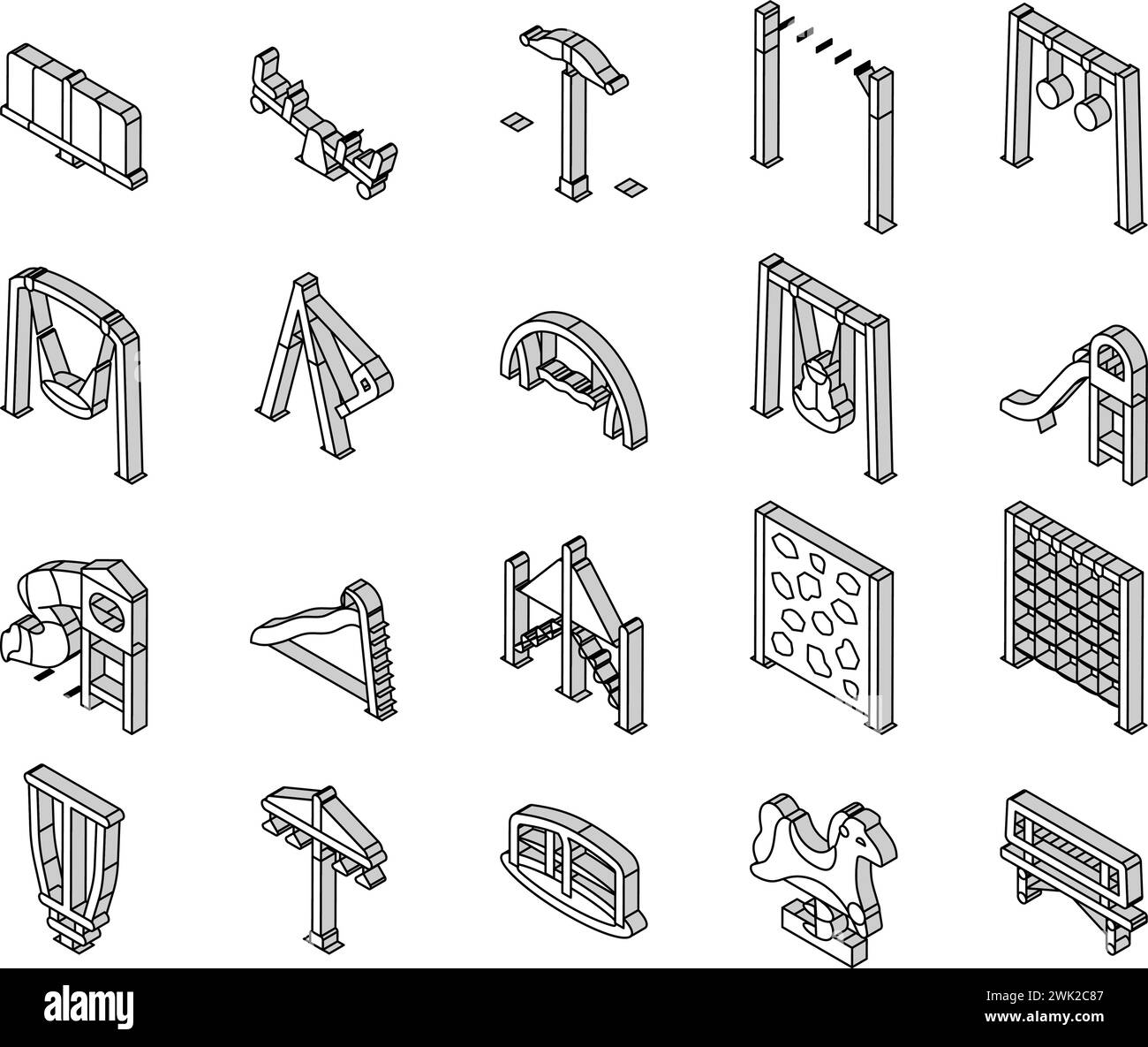 playground park outdoor play isometric icons set vector Stock Vector ... playground park outdoor play isometric icons set vector Stock Vector ...