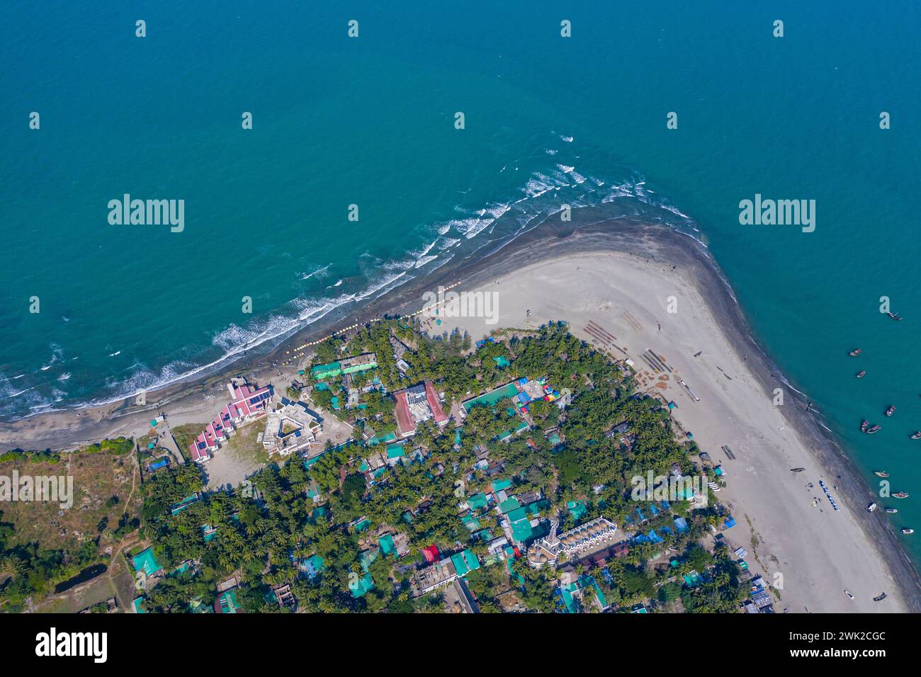 Aerial view of the Saint Martin's Island, locally known as Narikel ...