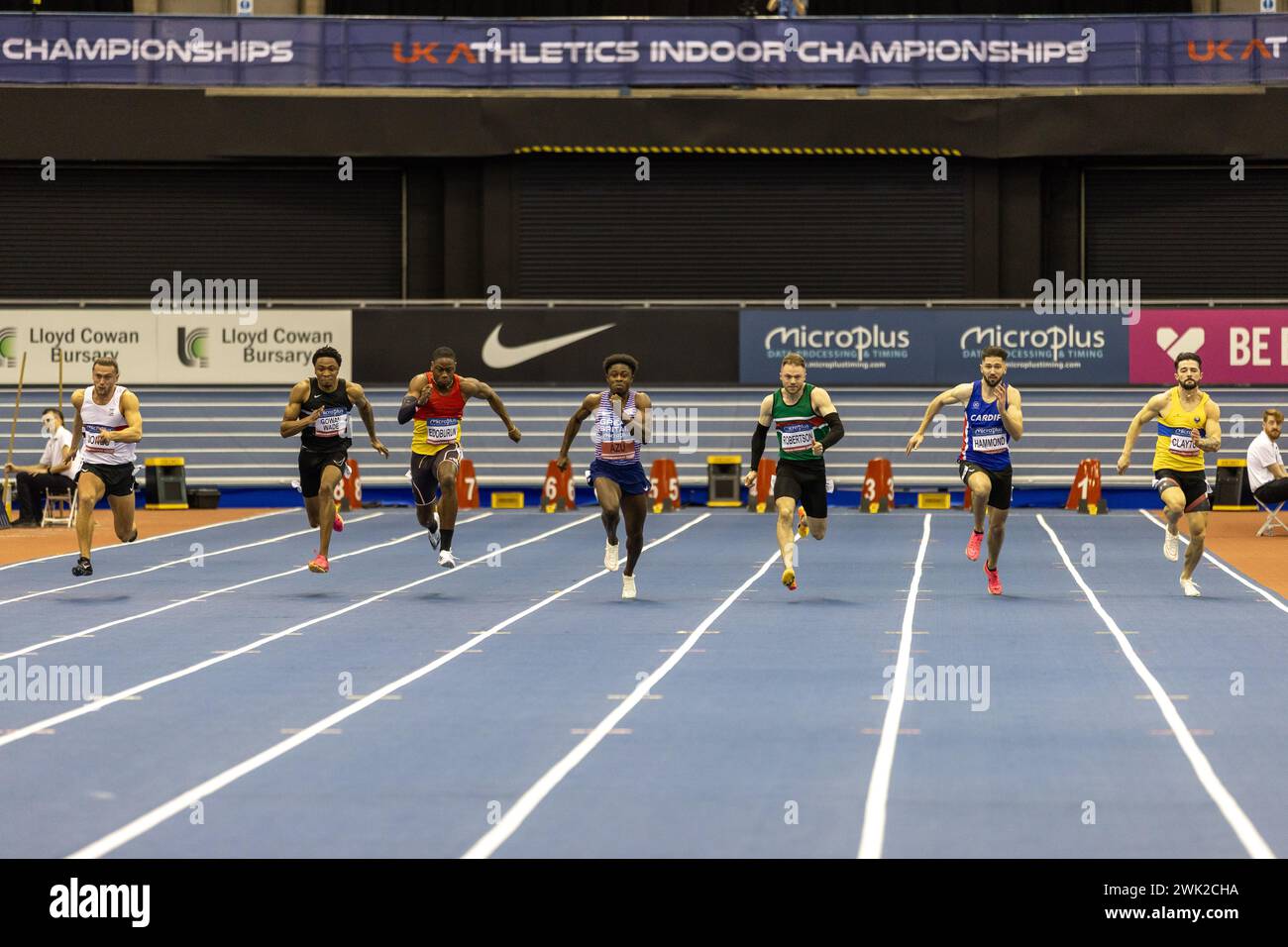 Birmingham, 17 February 2024, 60m Men Final, Credit: Aaron Badkin/Alamy ...