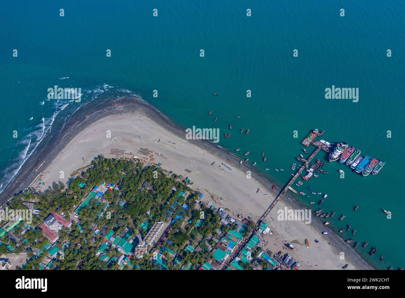Aerial view of the Saint Martin's Island, locally known as Narikel ...